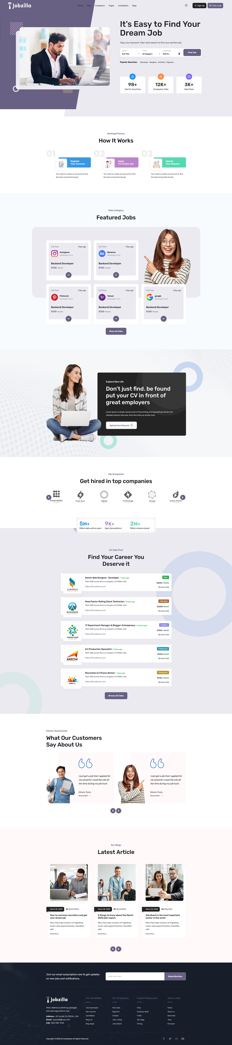 Jobzilla Template React JS
